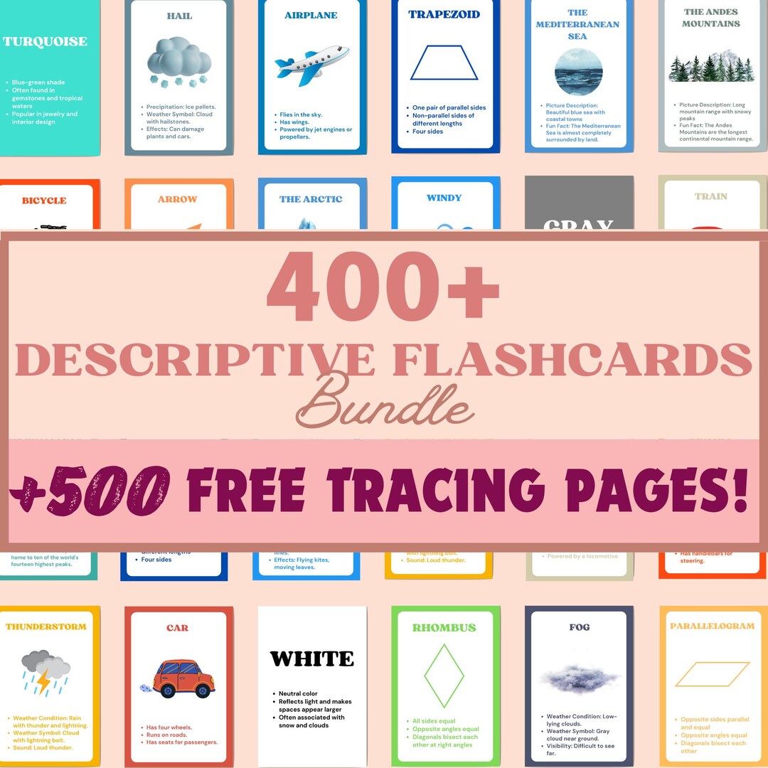 400+ Preschool Flashcards, Montessori Flashcard Bundle, Printable ...