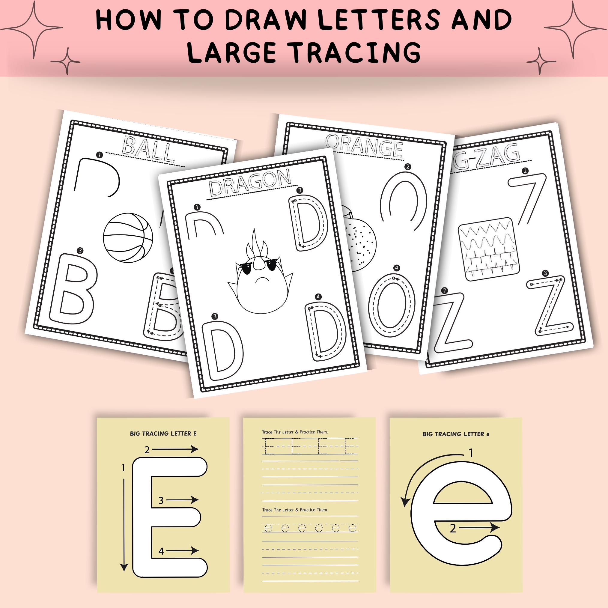 Alphabet Worksheets Printable Tracing Coloring Homeschool Teacher Kids ...
