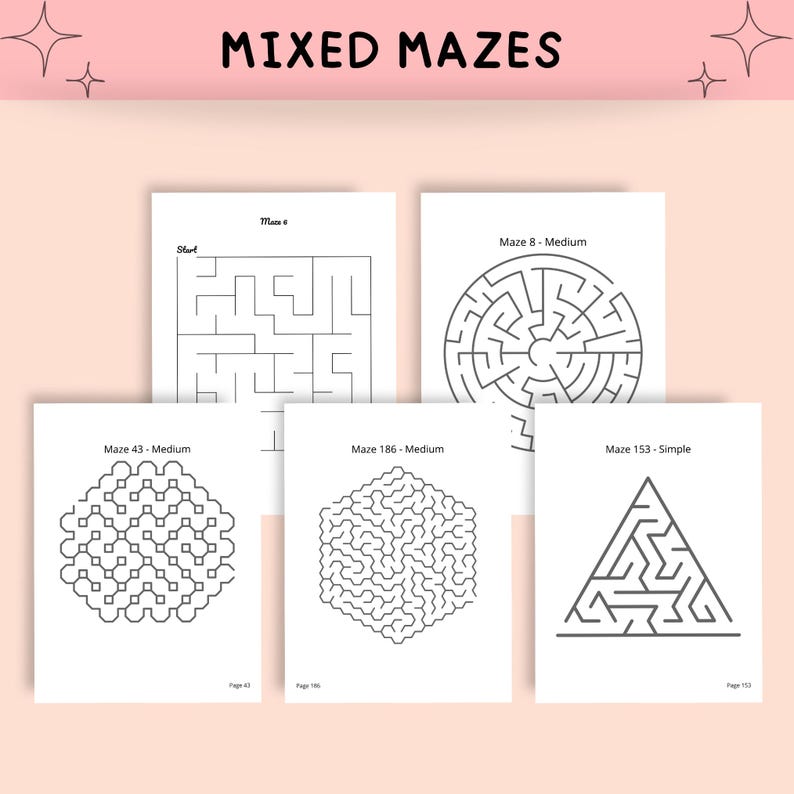 6300 Maze Puzzles, Different Difficulty Levels, Preschool Printables ...