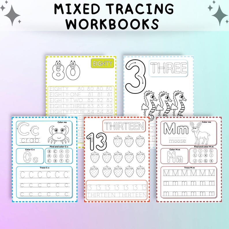 Alphabet & Number Tracing Sheet, ABC Tracing, Handwriting Practice ...