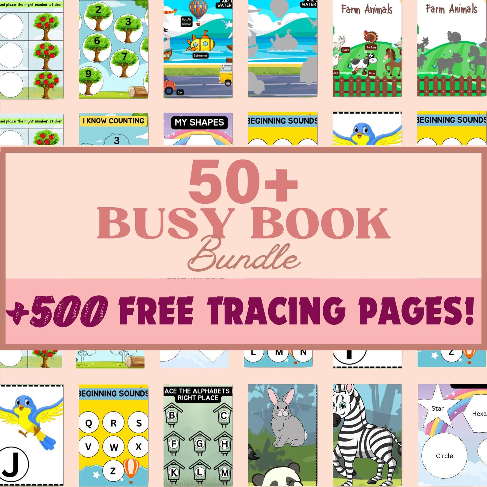 Busy Book Printable, Toddler Learning Binder, Preschool Activities ...