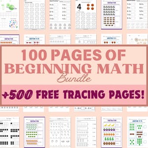 100 Preschool Math Worksheets, Beginning Math, Counting, Learning to ...