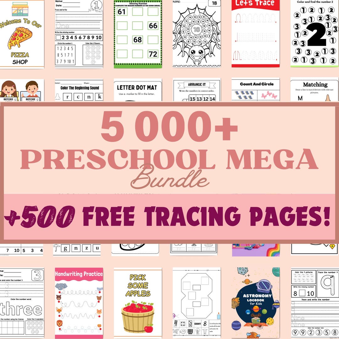 5000+ Preschool Curriculum Pre-k Kindergarten Learning Bundle, Toddler ...