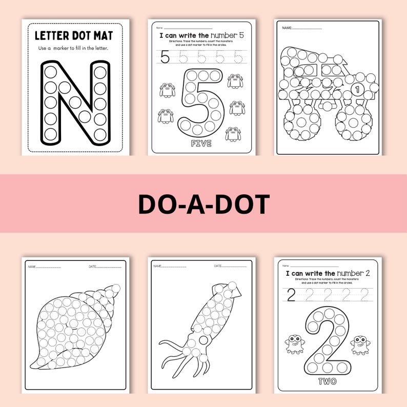 800 Preschool Pre-k Learning Bundle, Activity Worksheets, Alphabet, Dot ...