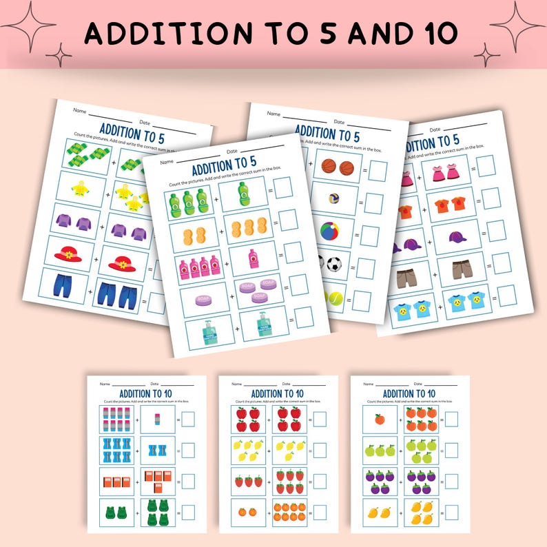 100 Preschool Math Worksheets, Beginning Math, Counting, Learning to ...