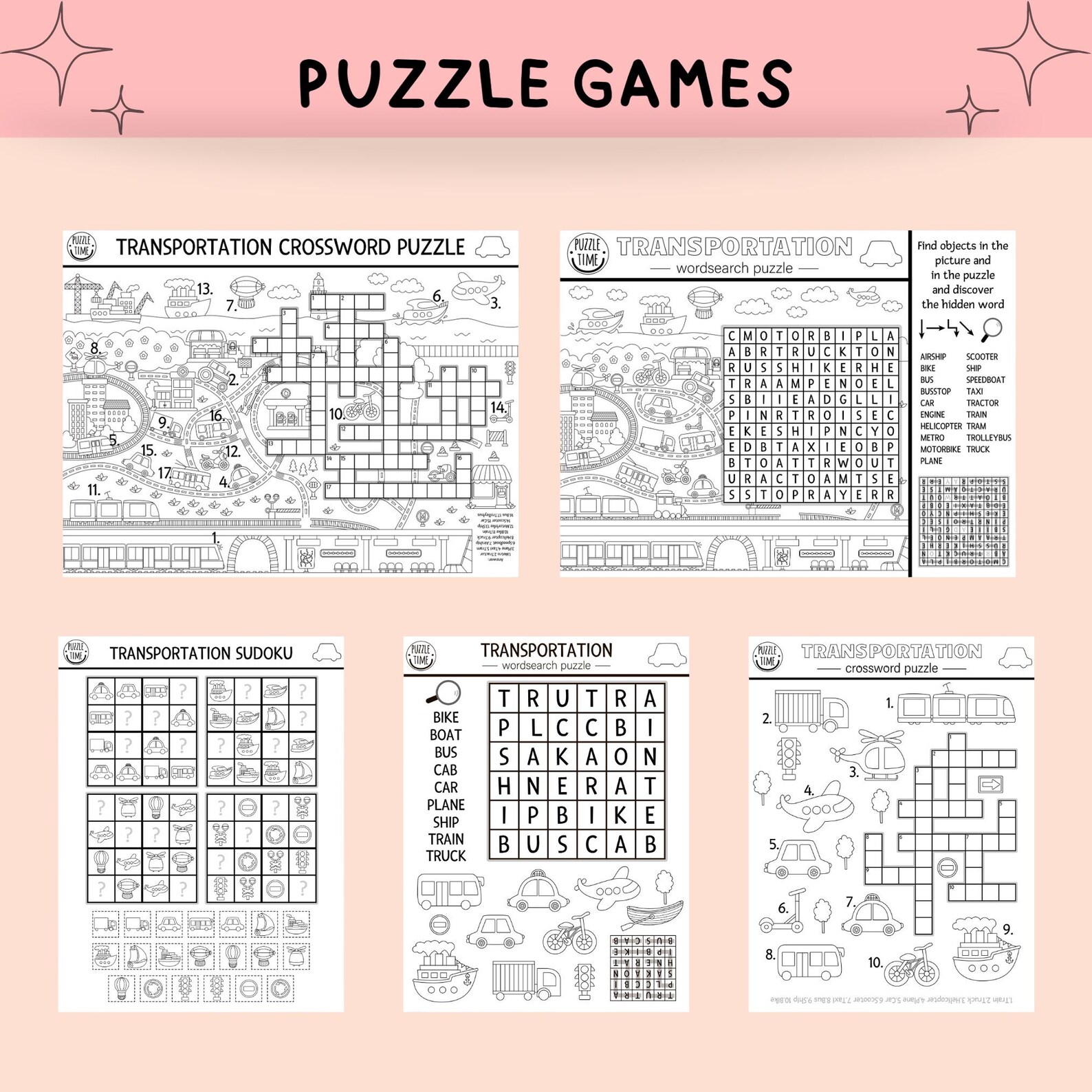 Transport Coloring, Pretend Play, Preschool Printable, Busy Book ...