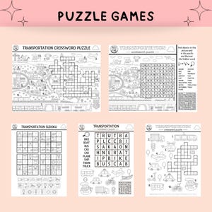 75 Printable Transportation Worksheets, Kindergarten Games, Educational ...