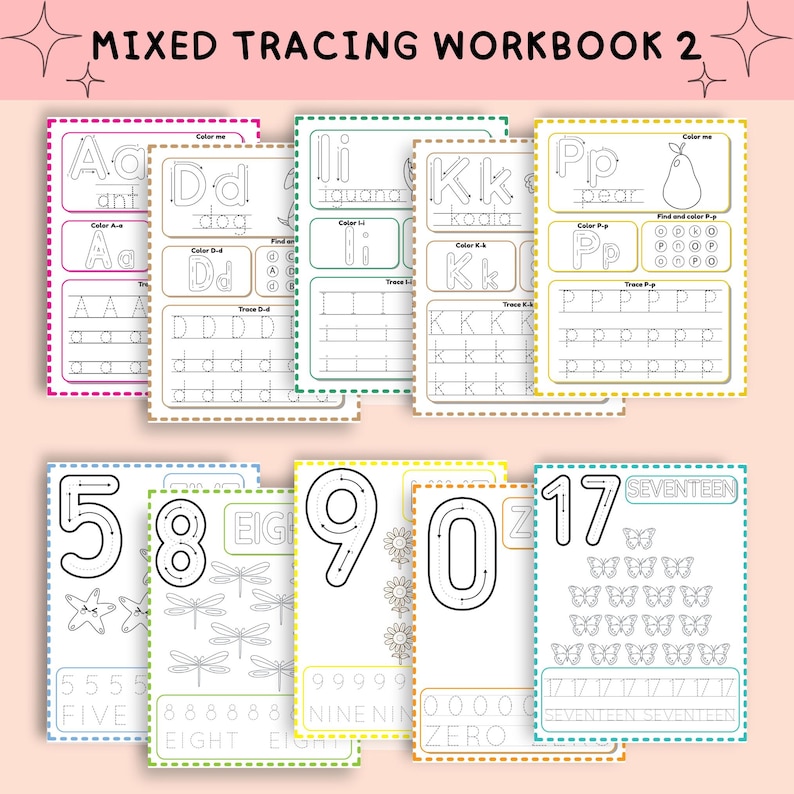 Number Tracing Alphabet Tracing Preschool Worksheets Handwriting ...
