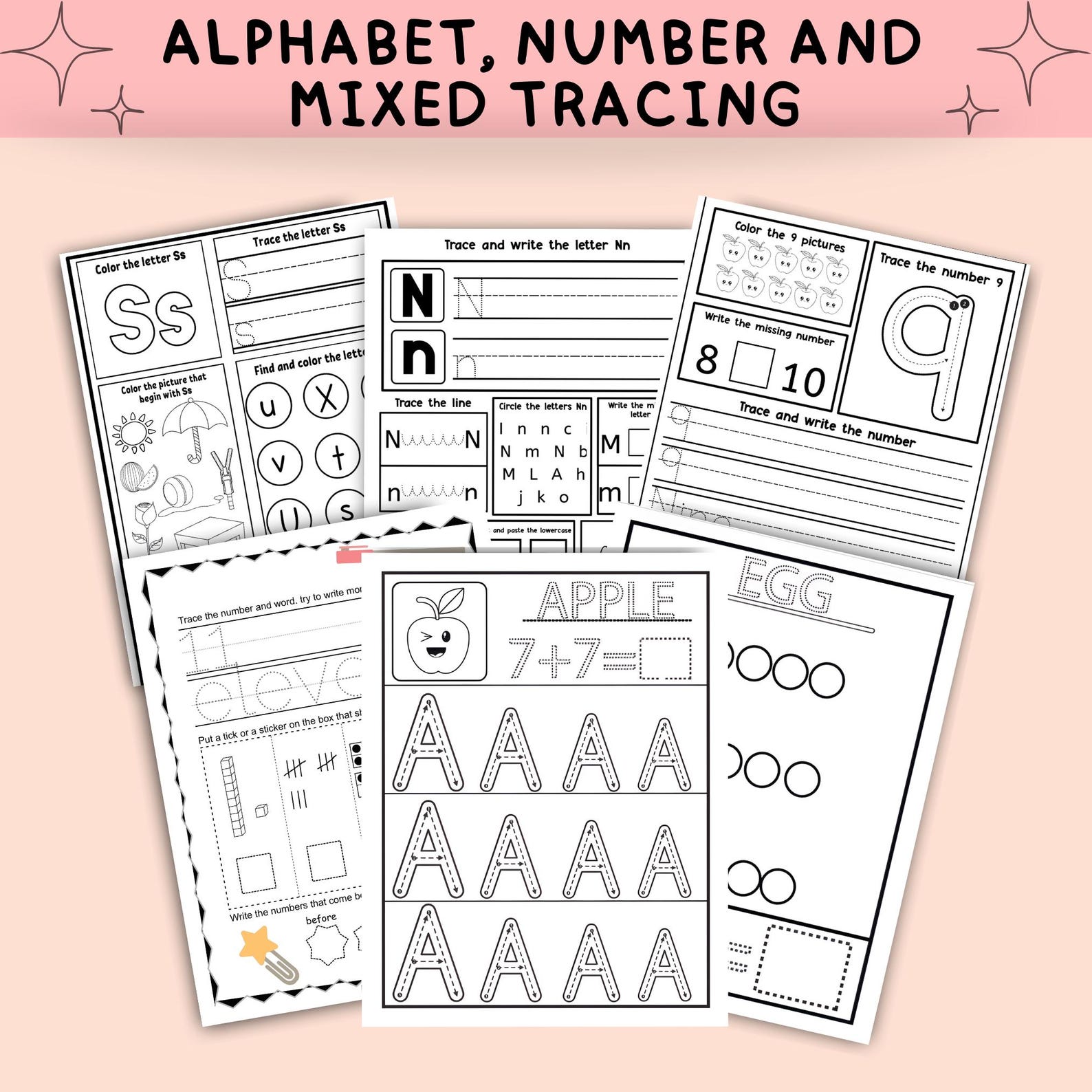 60 000+ Preschool Learning Worksheets Bundle for Kindergarten PRINTABLE ...