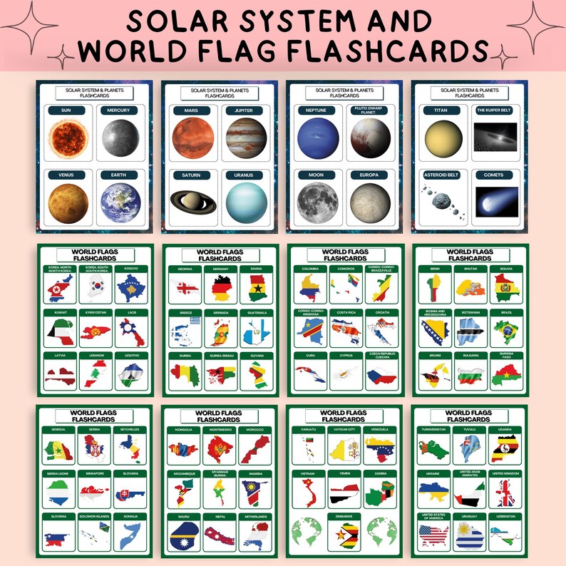 450+ Preschool Flashcards, Montessori Flashcard Bundle, Printable ...