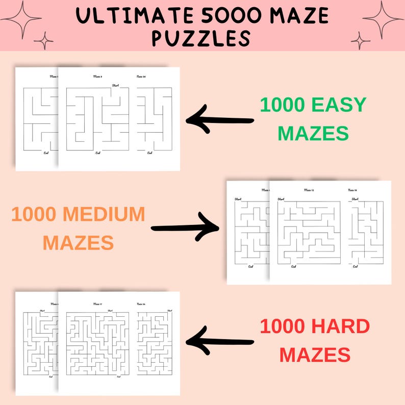 6300 Maze Puzzles, Different Difficulty Levels, Preschool Printables ...