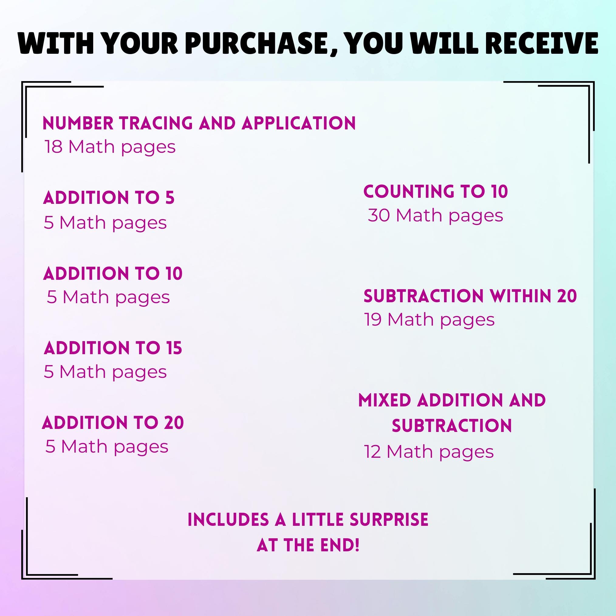 100 Preschool Math Worksheets, Beginning Math, Counting, Learning to ...