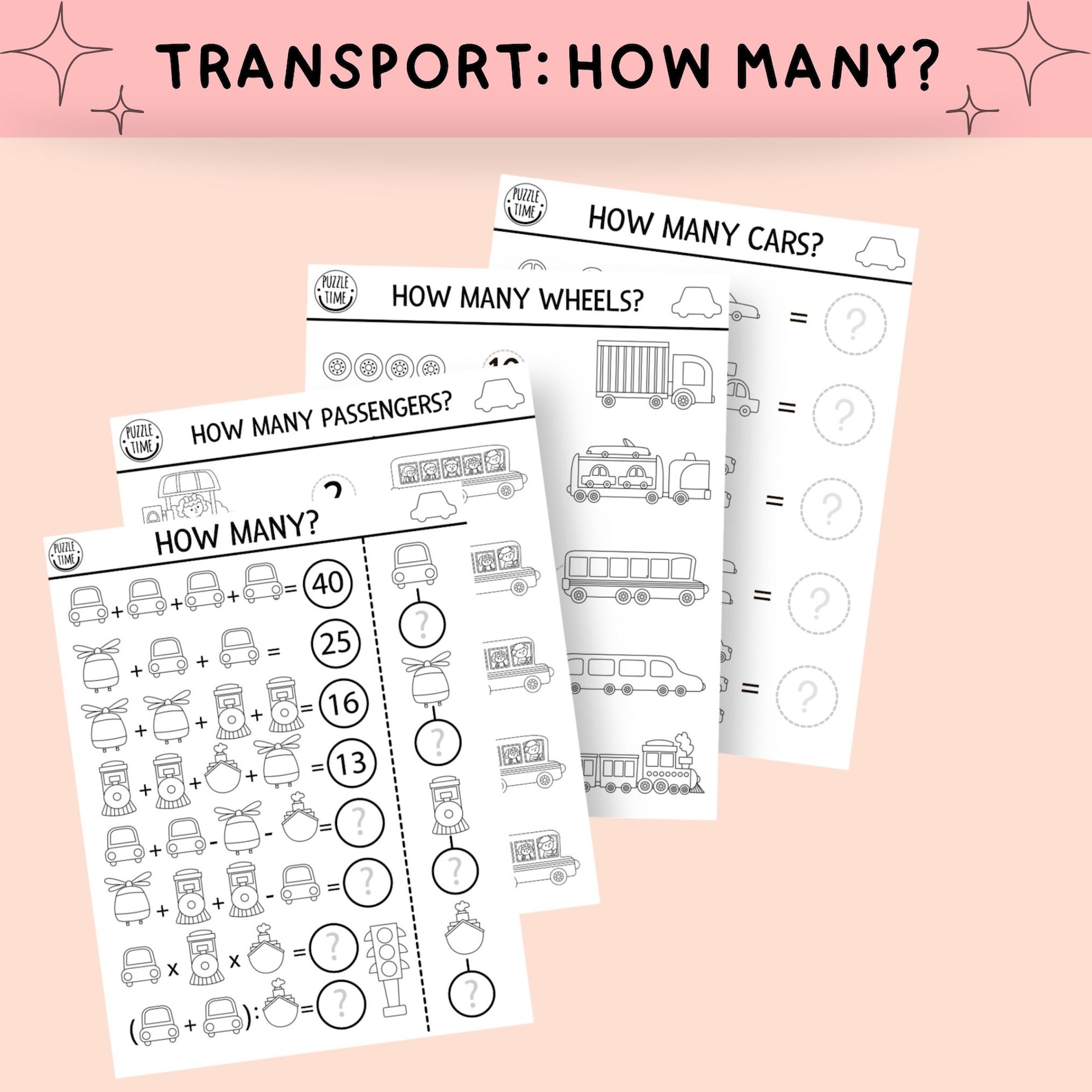 Transport Coloring, Pretend Play, Preschool Printable, Busy Book ...