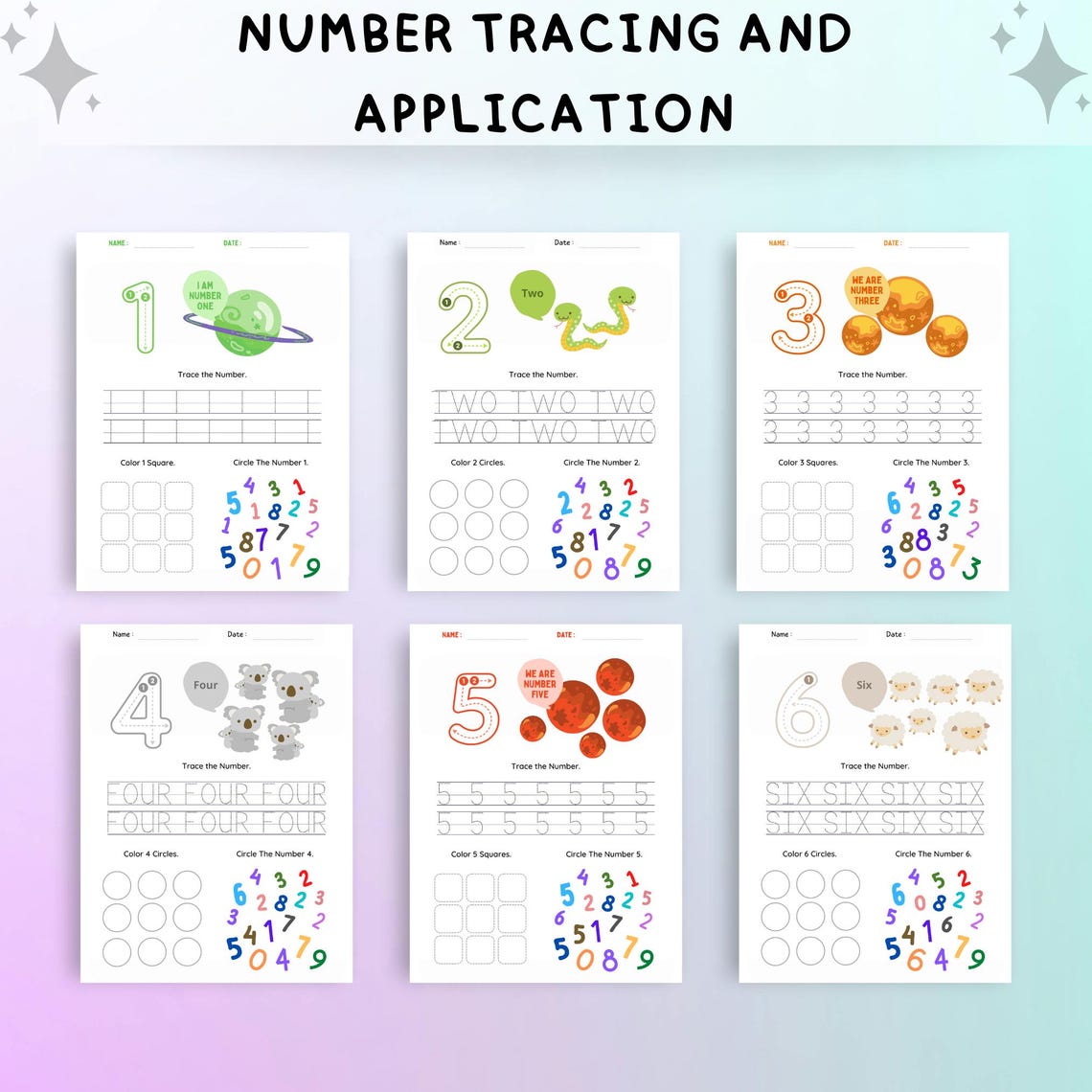100 Preschool Math Worksheets, Beginning Math, Counting, Learning to ...