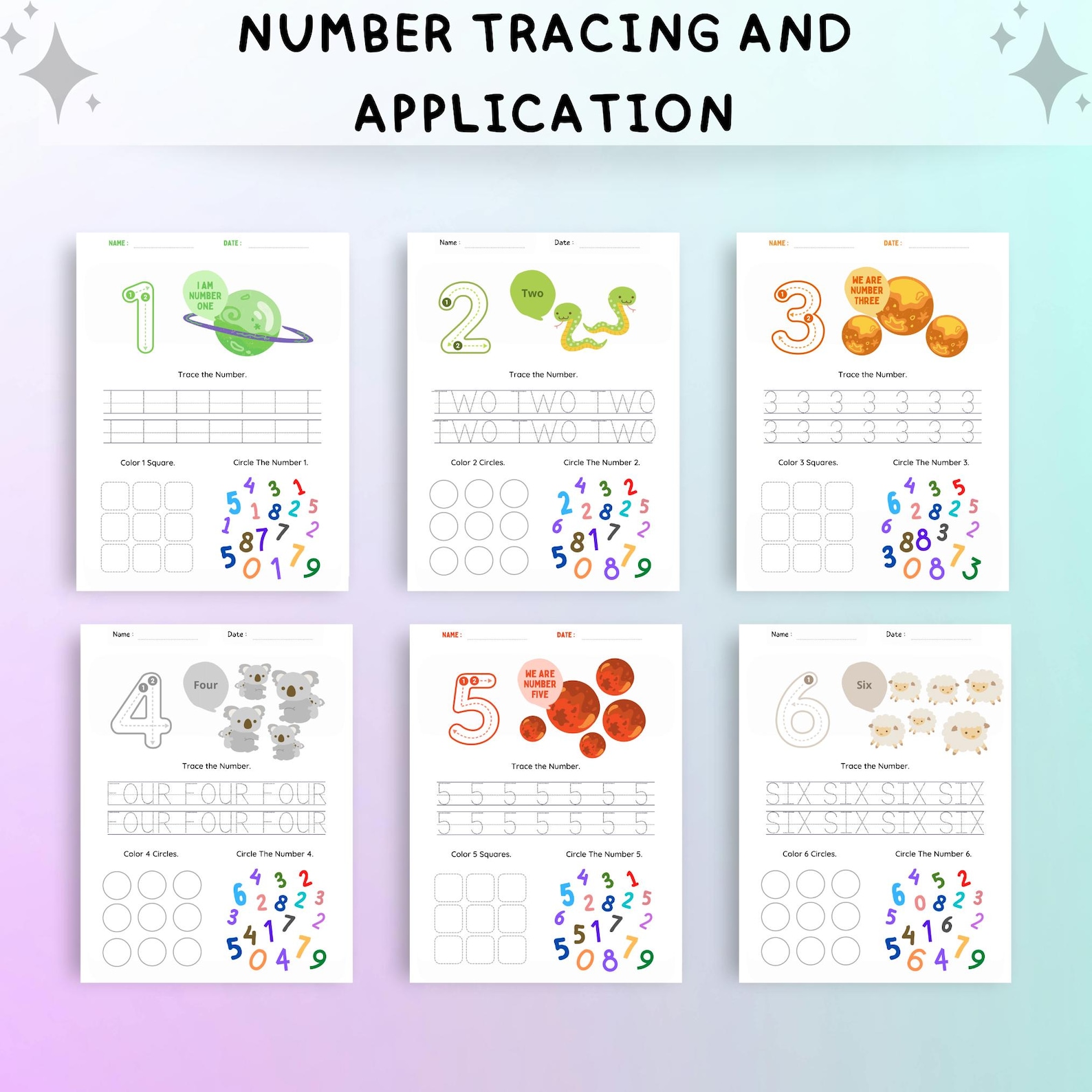 100 Preschool Math Worksheets, Beginning Math, Counting, Learning to ...