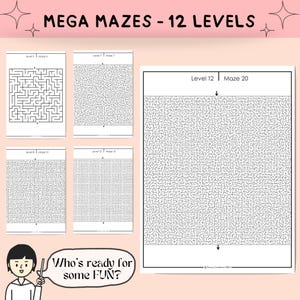 6300 Maze Puzzles, Different Difficulty Levels, Preschool Printables, Kindergarten Prints, Maze ...