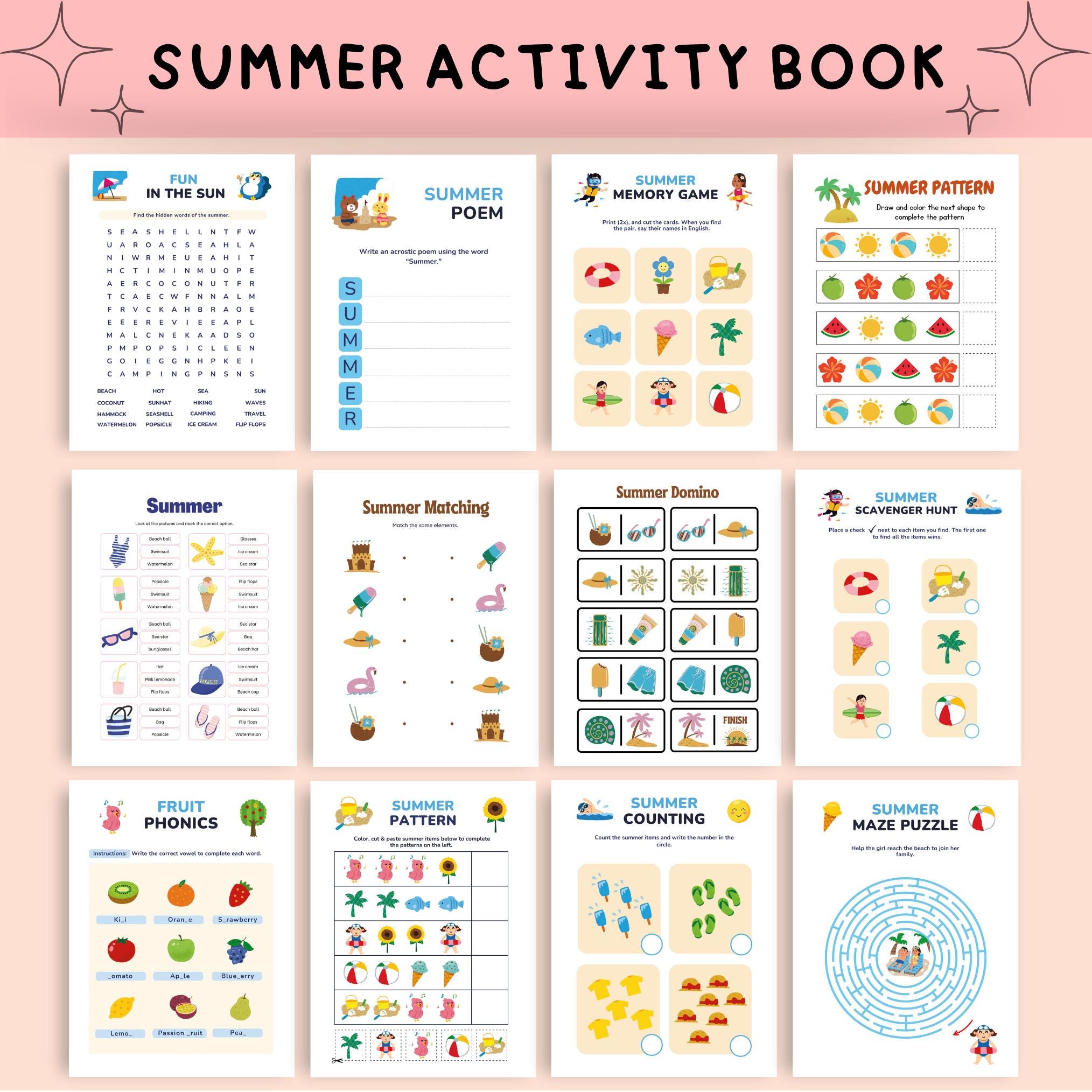 250+ Summer Games Bundle, Summer Activities, Summer Party Games, Kids ...