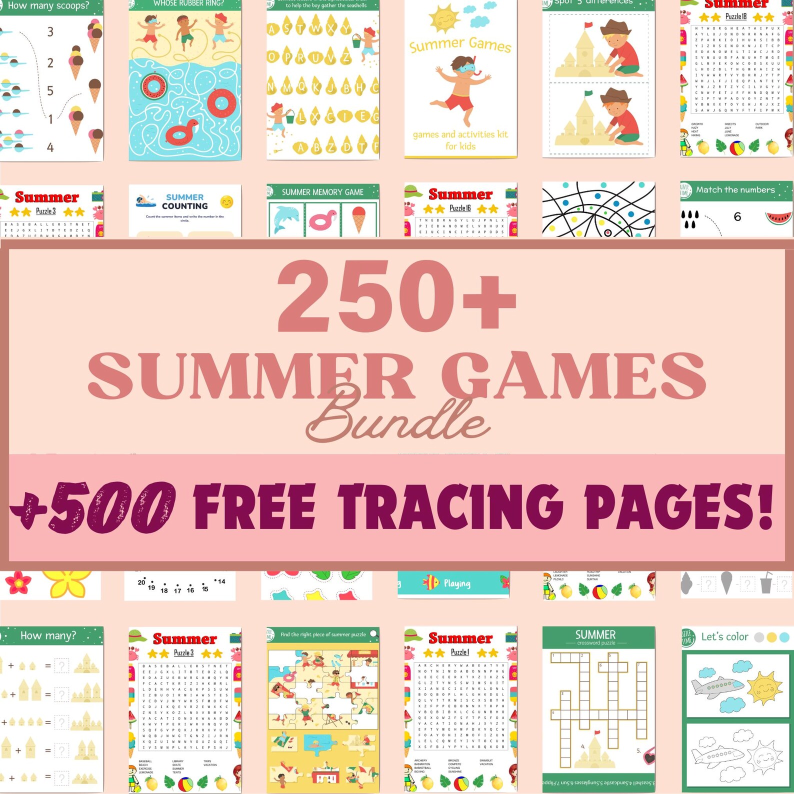 250+ Summer Games Bundle, Summer Activities, Summer Party Games, Kids ...