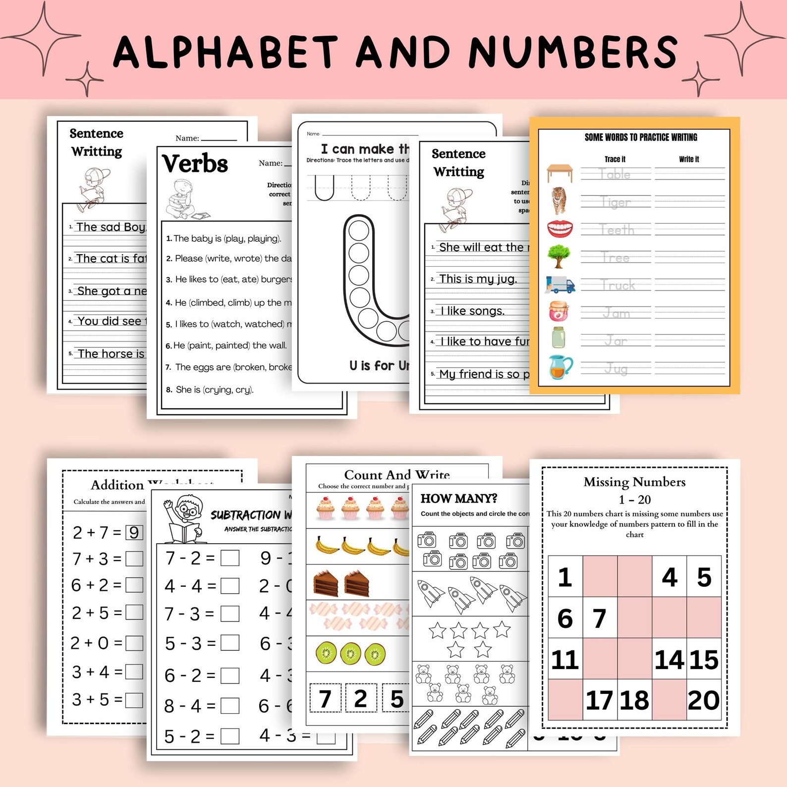 11000+ Preschool Kindergarten Printable Activity Worksheets, Alphabet ...