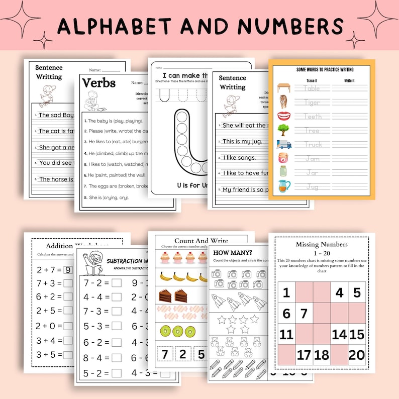 11000+ Preschool Kindergarten Printable Activity Worksheets, Alphabet Writing, Math Flashcards ...