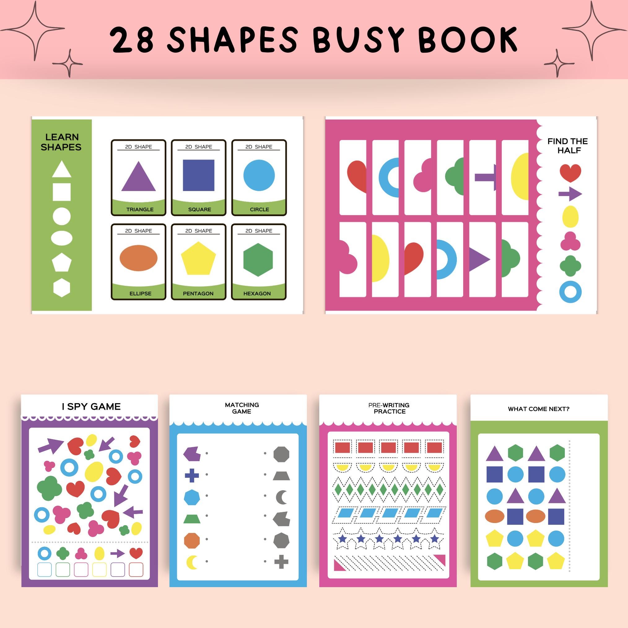 650 Toddler Learning Binder, Printable Toddler Busy Binder, Learning ...