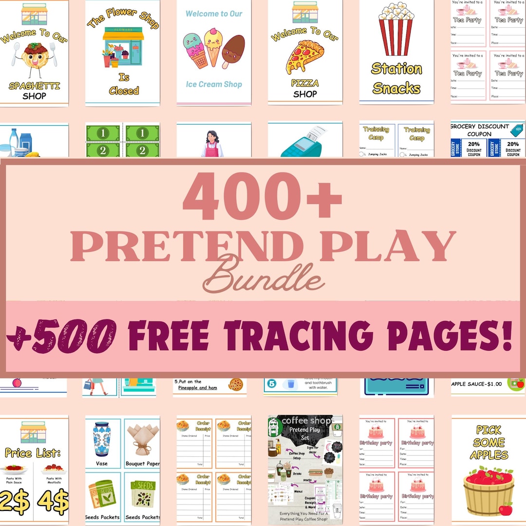 400+ Preschool Pretend Play Bundle, Learning Bundle, Printable Activity ...
