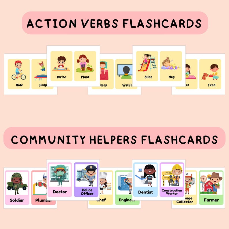 450+ Preschool Flashcards, Montessori Flashcard Bundle, Printable ...