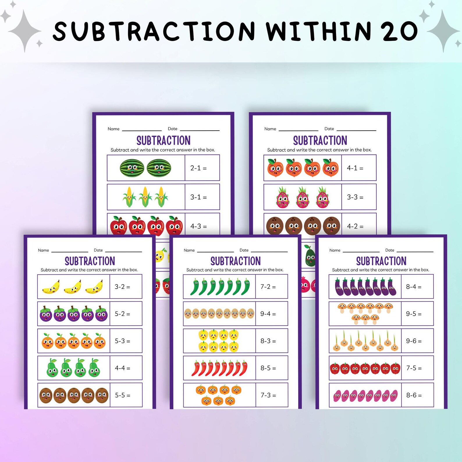 100 Preschool Math Worksheets, Beginning Math, Counting, Learning to ...
