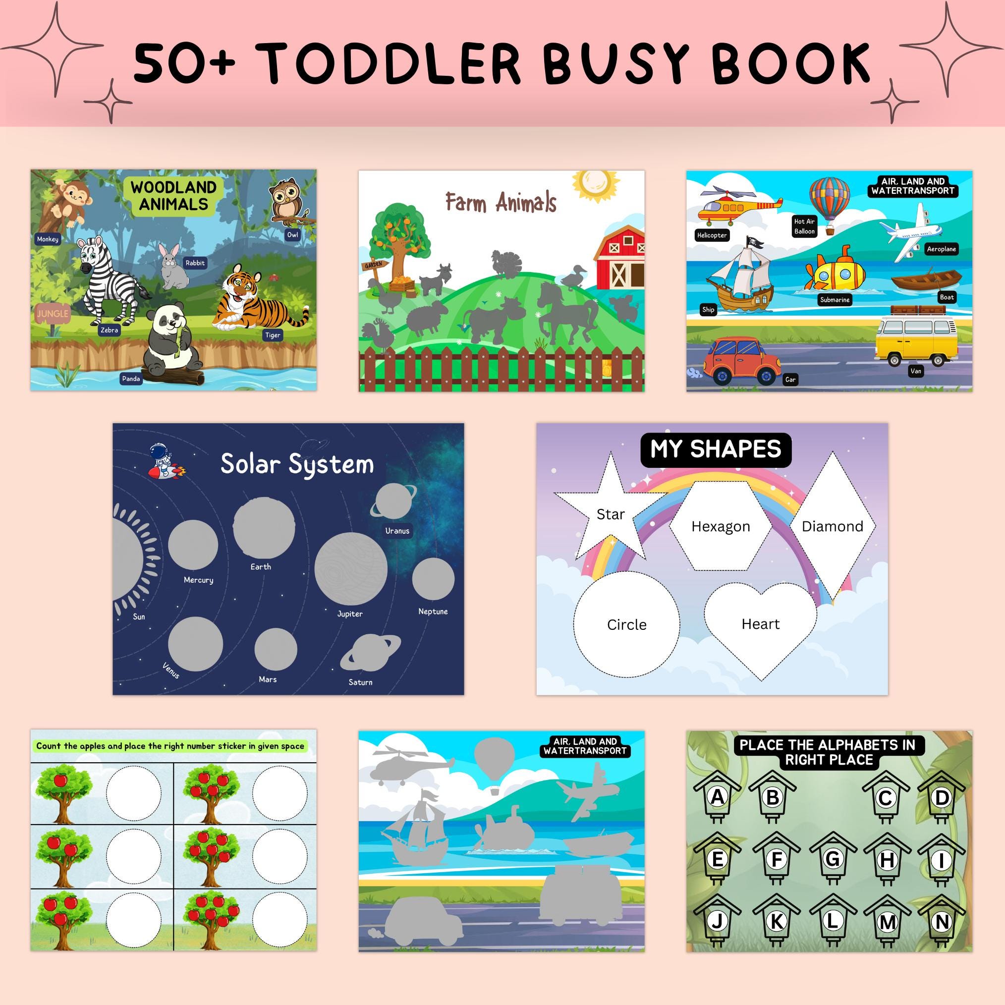 Toddler Learning Binder Printable Busy Book Preschool Activities Kids ...