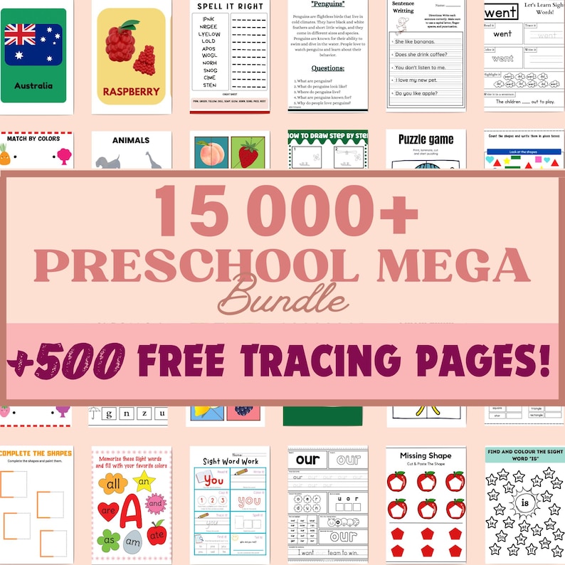 15000 Educational Kids Resources Bundle | Children's Learning Bundle ...