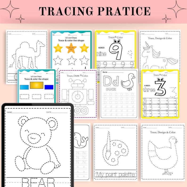 800 Preschool Pre-k Learning Bundle, Activity Worksheets, Alphabet, Dot ...