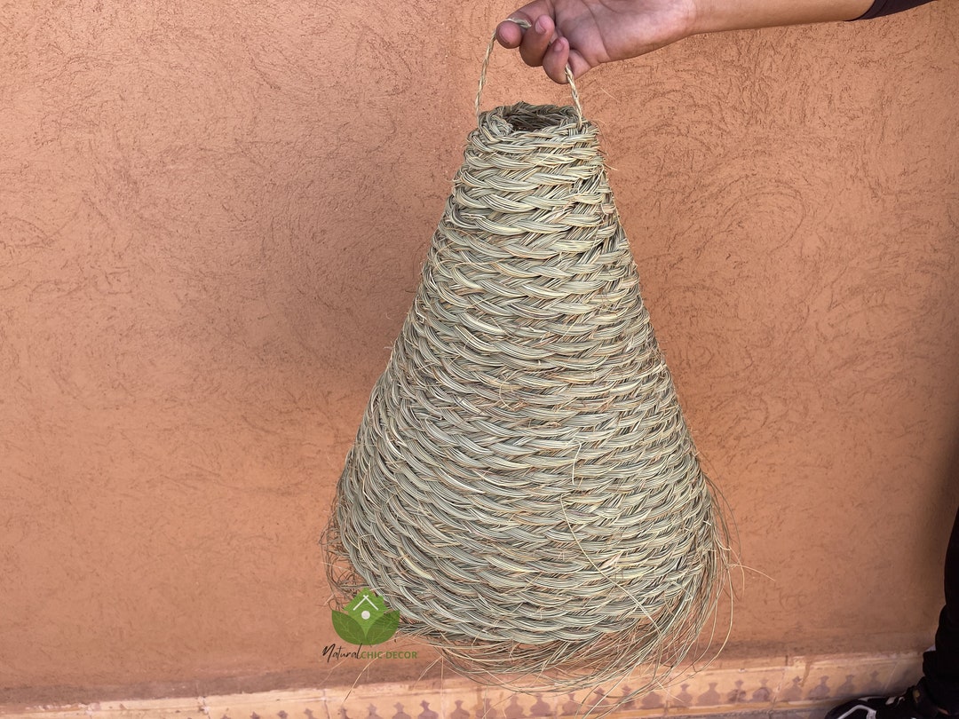 Pendant Lighting, Straw Lampshade, Ceiling Light, Straw Boho Pendant ...