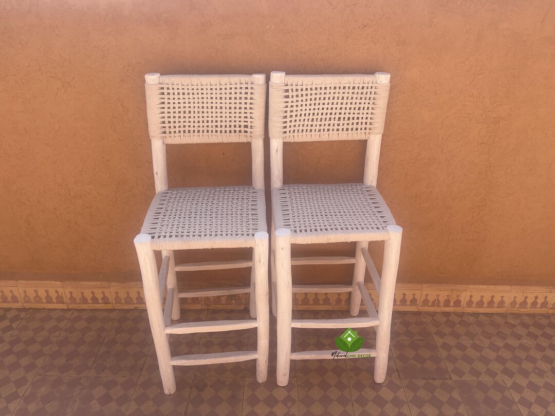 Bar Stool With Backs, Moroccan Stool Bar With Backrest, Counter Stool ...