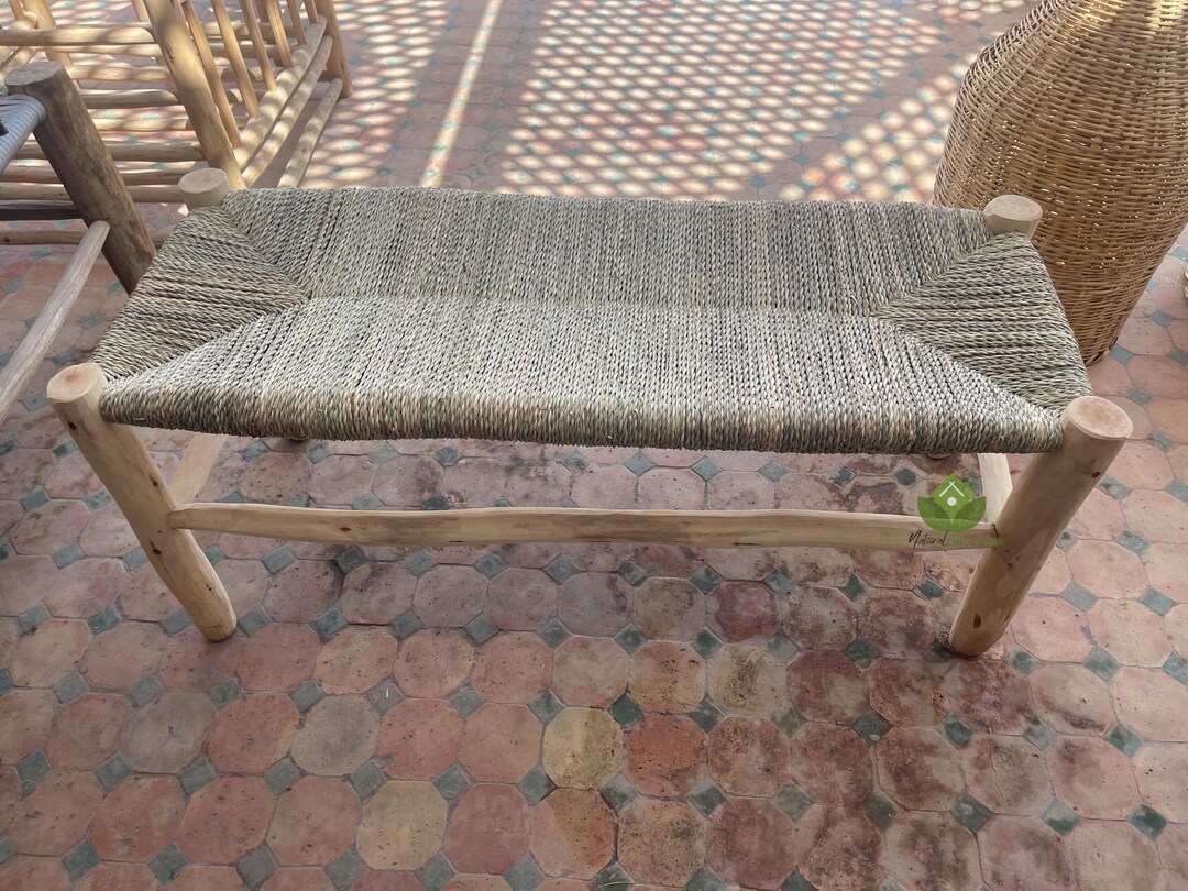 Handmade Rustic Wood Bench, Trapezoid Steel Legs, Entryway Bench ...