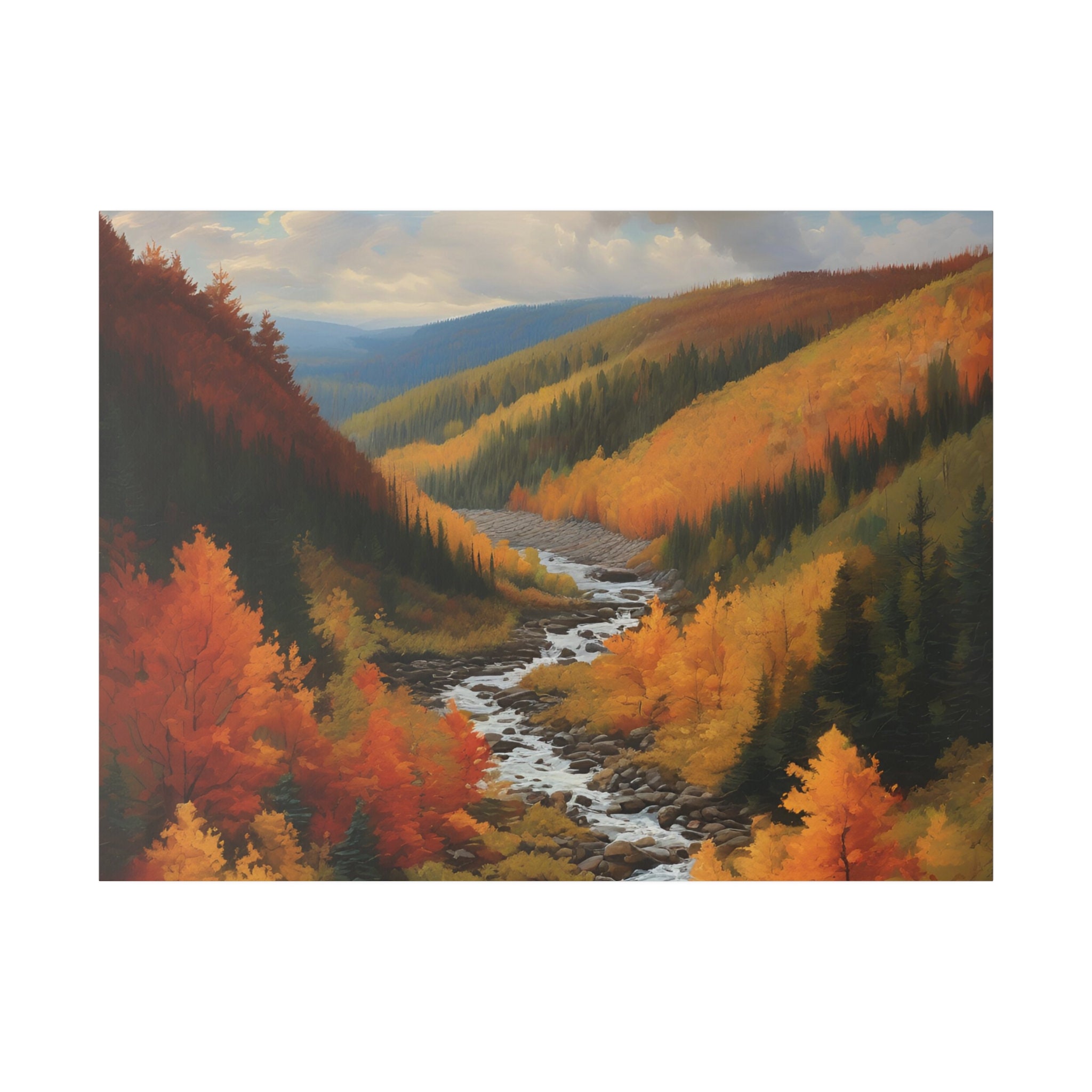 Forest Valley in Fall Canvas Art Print, Home Decor Office Decor Cottage ...