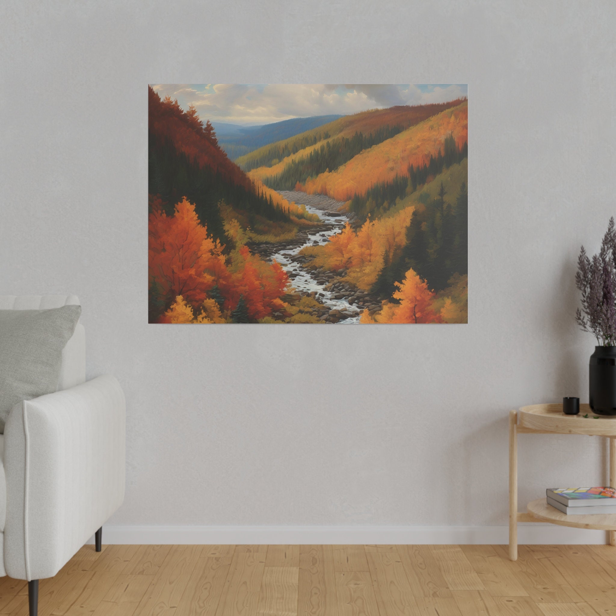 Forest Valley in Fall Canvas Art Print, Home Decor Office Decor Cottage ...