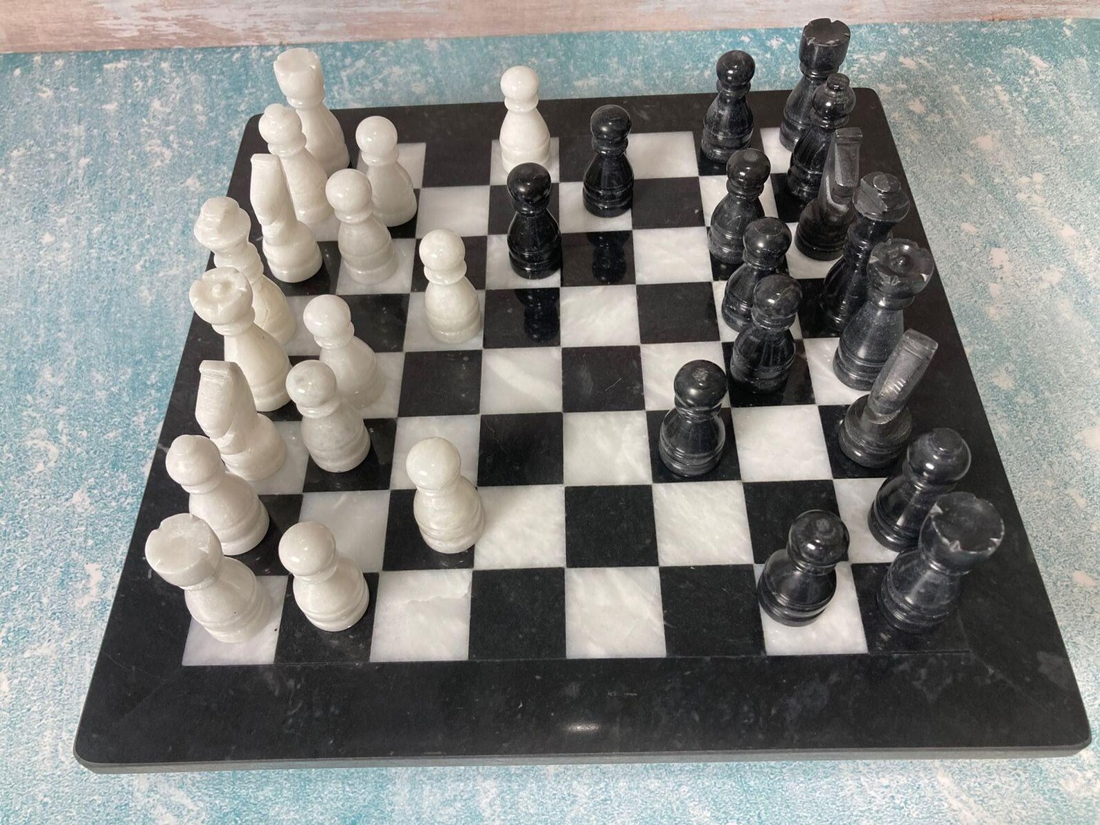 Marble Chess Set Handmade Large Chess Set Unique Marble Chess Board ...