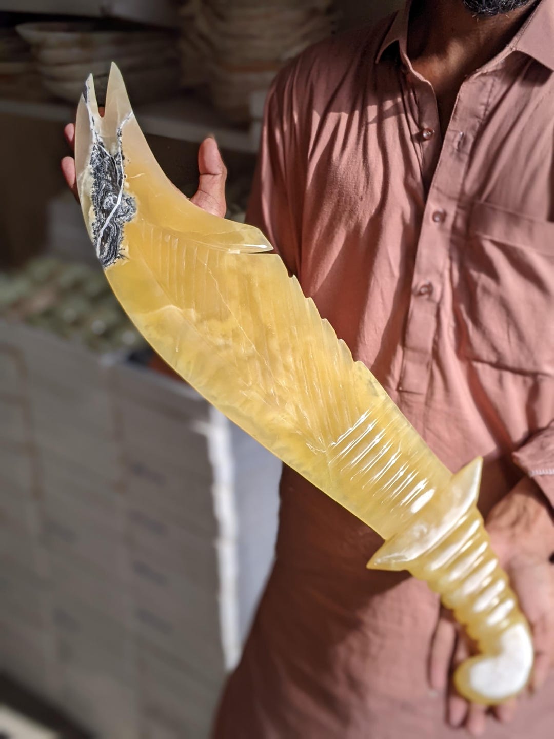 24" Handmade Sword | Decorative Sword | Honey Calcite Sword | Unique ...