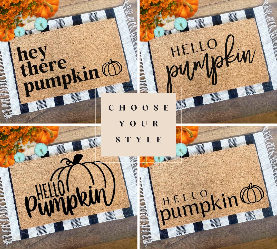 Custom Pumpkin Doormat | Fall Decor | Fall Door Mat | Custom Door Mat ...