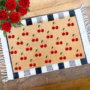 Cherries Doormat, Cherries, Cherry Home Decor, Dorm Decor, Porch Decor ...