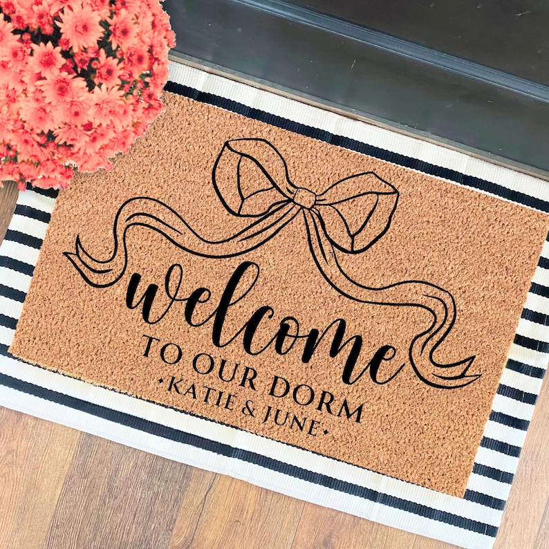 Custom Dorm Decor | Dorm Doormat | Welcome to Our Dorm | Custom Door ...