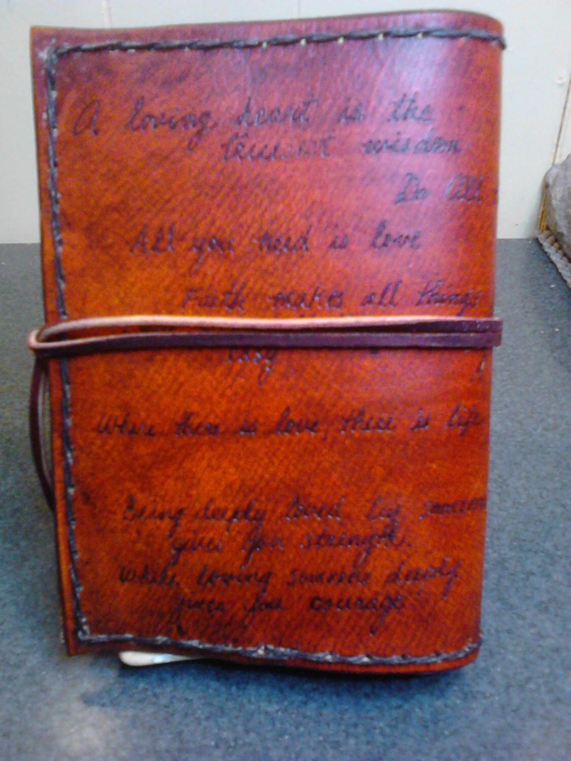 Handmade Genuine Leather Journal Notebook Words of Love | Etsy