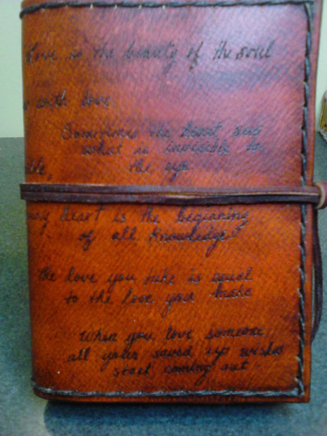 Handmade Genuine Leather Journal Notebook Words of Love - Etsy