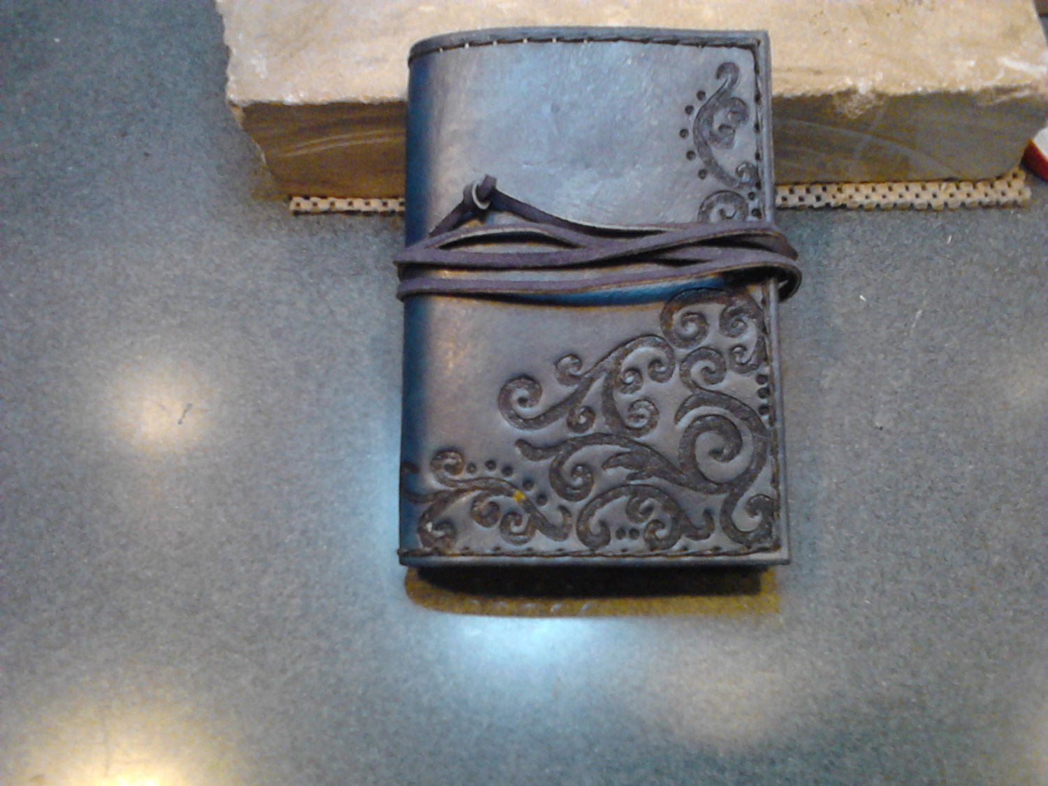 Elegant Scroll Genuine Leather Journal Cover - Etsy