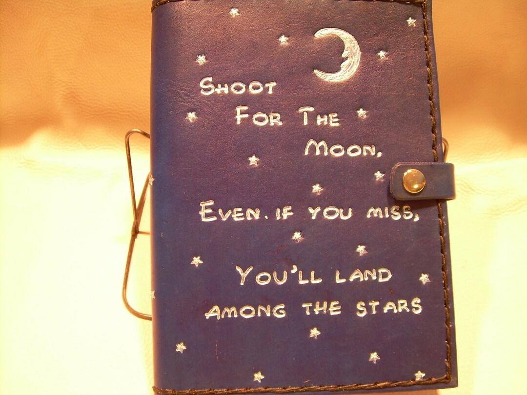 Shoot for the Moon Genuine Leather Journal - Etsy