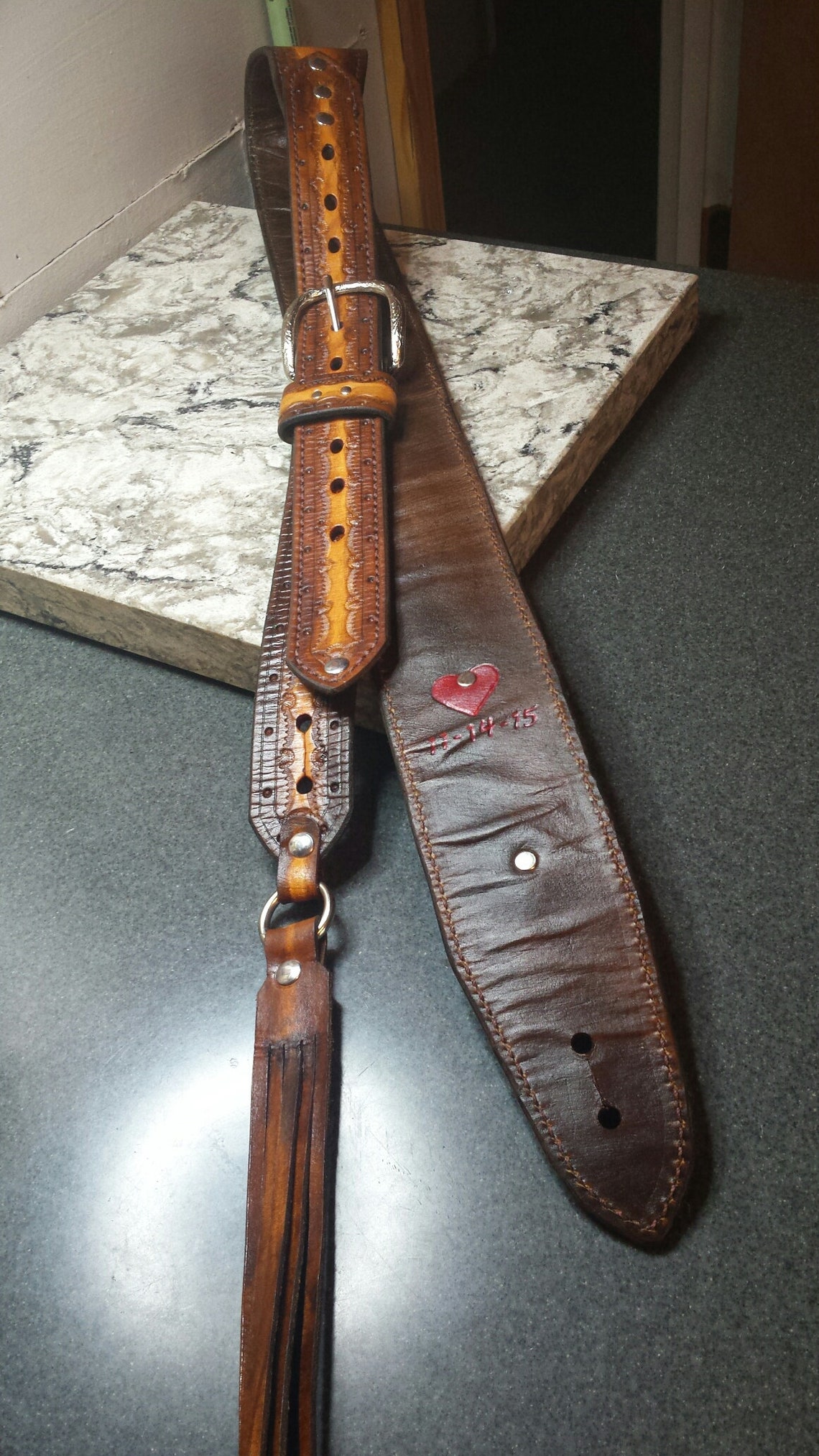 Guitar Strap Austin Braid Handmade Genuine Country Leather | Etsy