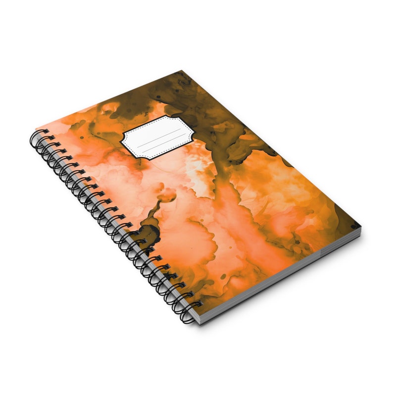 Watercolor Orange Gift Notebook. Cute Journal. Smoke. Waves. A5 ...