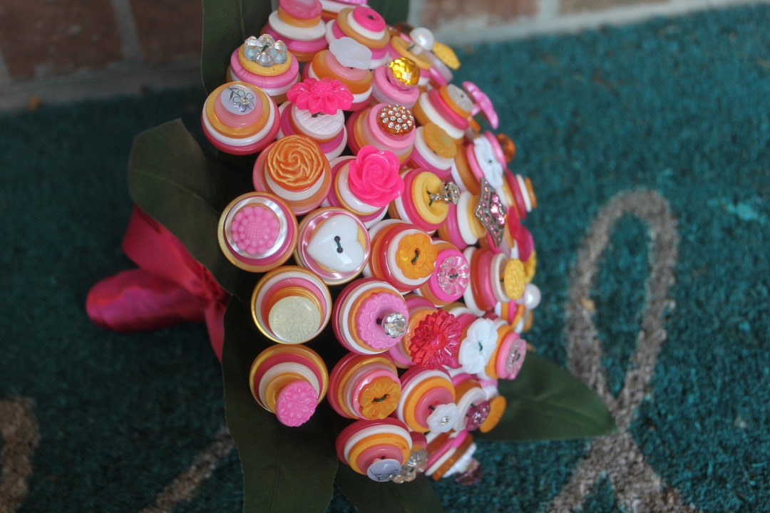 70 Stem Button Bouquet - Etsy