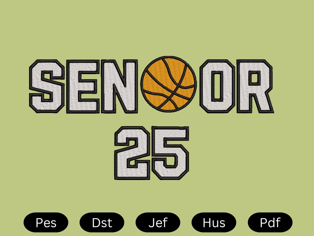 Senior 2025 Basketball Embroidery Design - Etsy