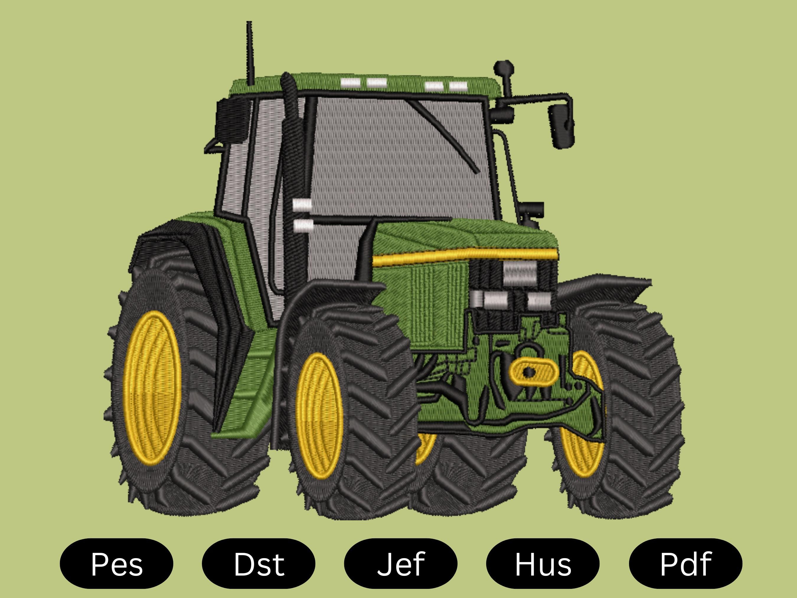 Tractor Embroidery Design, Green Tractor - Etsy
